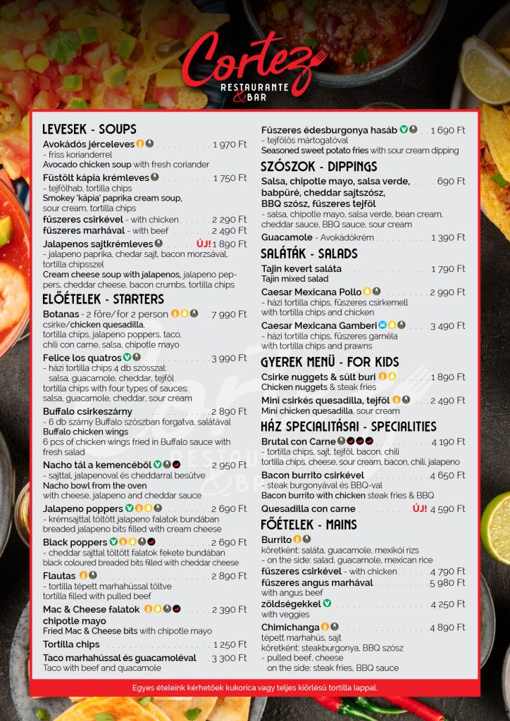 Étlap - Cortez Restaurante & Bar